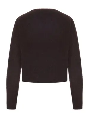 ROBERTO COLLINA Cropped V-neck Fuzzy Knit Cardigan