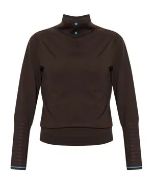 Paul Smith Buttoned Turtleneck Knitted Sweater - Brown