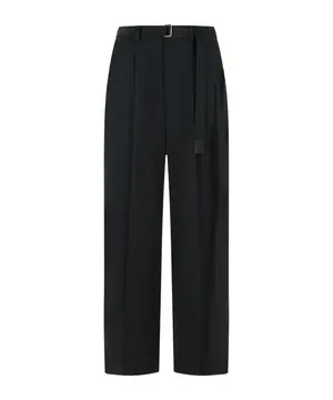 Sacai Belted Pleated Pants - Black