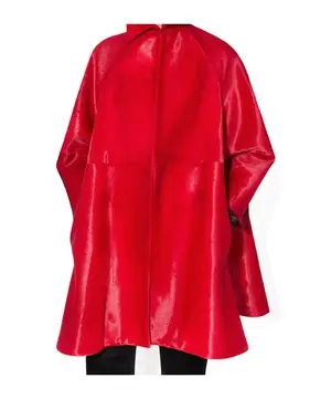 Alaïa Pony Calfskin A-line Coat - Red