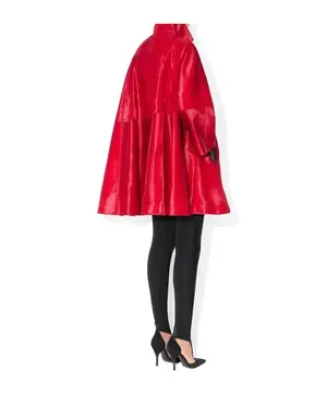 Alaïa Pony Calfskin A-line Coat - Red