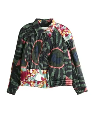 Dries Van Noten Marbled Clay Border Print Fluid Coat - Khaki