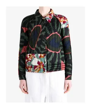 Dries Van Noten Marbled Clay Border Print Fluid Coat
