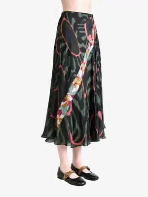 Dries Van Noten Print Fluid Skirt