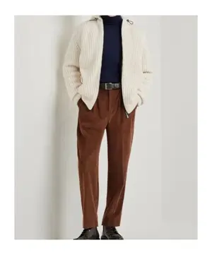 Canali Cotton Corduroy Pants With Two Pleats