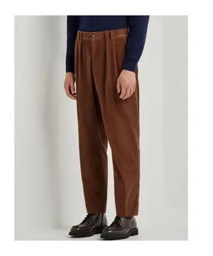 Canali Cotton Corduroy Pants With Two Pleats
