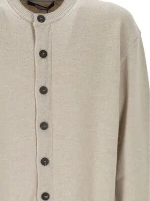 Jacquemus Logo Ribbed Cardigan - Light Beige