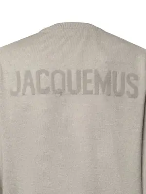 Jacquemus Logo Ribbed Cardigan - Light Beige
