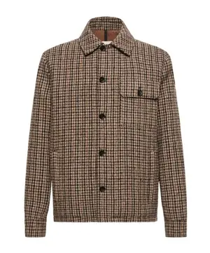 Moncler Norfol Wool Blend Down Shirt Jacket