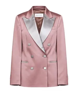Dries Van Noten Contrast Lapel Double-breasted Blazer