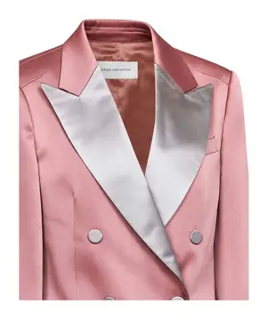 Dries Van Noten Contrast Lapel Double-breasted Blazer