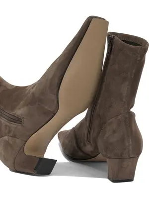 Khaite Nevada Square Toe Zipped Ankle Boots