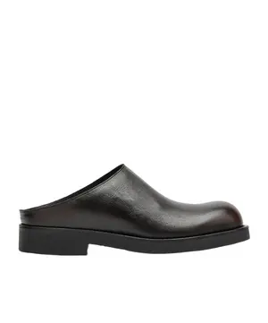 MAISON MARGIELA Round-toe Leather Mules - Cappuccino/black