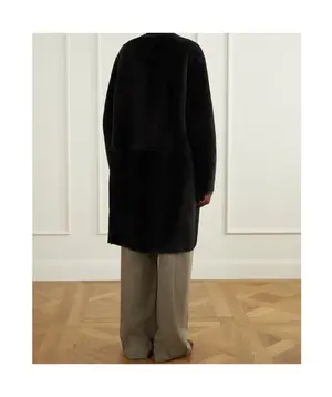 Loulou De Saison Elba Shearling Coat - Dark Brown
