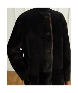 Loulou De Saison Elba Shearling Coat - Dark Brown