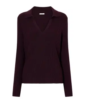 JOSEPH Polo Collar Knit Sweater - Purple