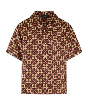 Amiri Ma Quad' Silk Shirt - Brown