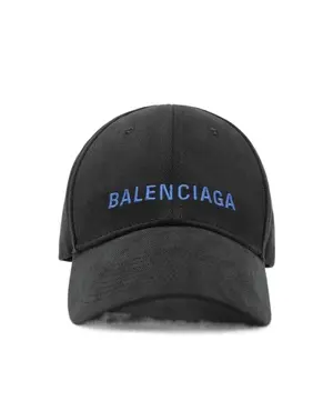 Balenciaga Baseball Cap With Embroidered Logo - Black