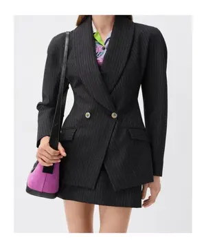 Versace Double-breasted Pinstripe Blazer