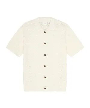 LES DEUX Gespertus Short Sleeves Knitted Shirt - White