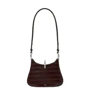 Rabanne Ring Embossed Leather Shoulder Bag