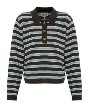 Baum Und Pferdgarten Cori Striped Knitted Polo Top - Black