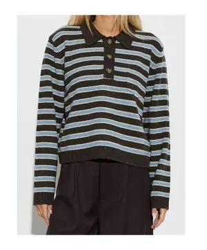 Baum Und Pferdgarten Cori Striped Knitted Polo Top