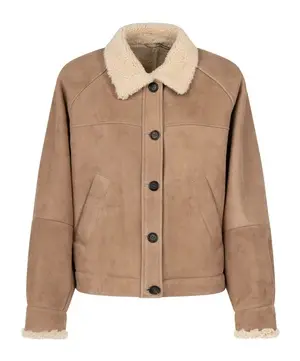 BRUNELLO CUCINELLI Shearling-collar Jacket