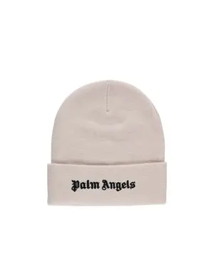 Palm Angels Logo Embroidered Knit Beanie - Nude