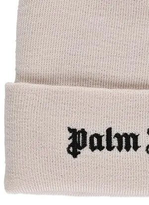 Palm Angels Logo Embroidered Knit Beanie