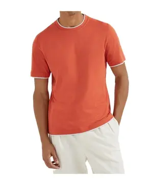 Brunello Cucinelli Double Layer Crewneck T-shirt - Orange