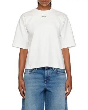 Off-White Logo Embroidered Crewneck T-shirt