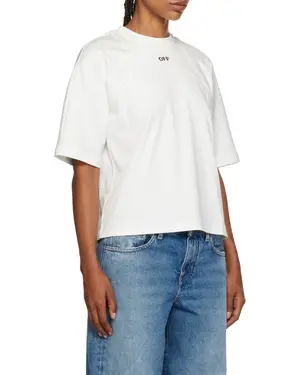 Off-White Logo Embroidered Crewneck T-shirt