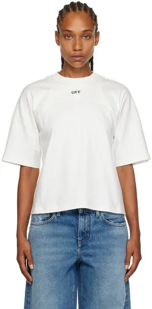 Off-White Logo Embroidered Crewneck T-shirt