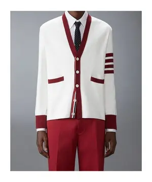 Thom Browne 4-bar Stripe Cotton Cardigan