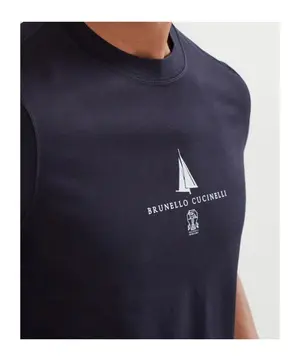 Brunello Cucinelli Logo Printed Crewneck T-shirt
