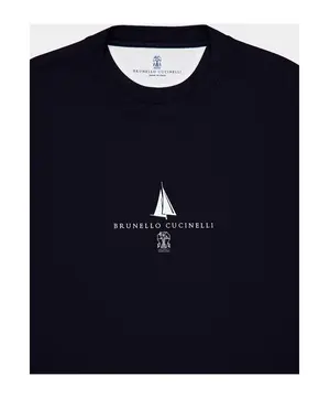 Brunello Cucinelli Logo Printed Crewneck T-shirt