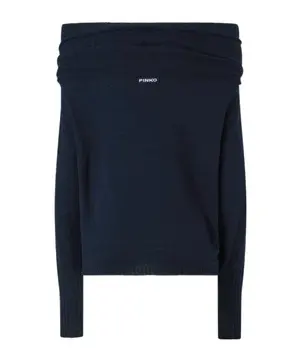 Pinko Off-shoulder Ribbed Jumper