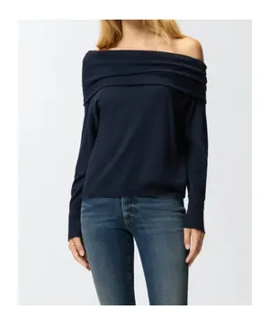 Pinko Off-shoulder Ribbed Jumper