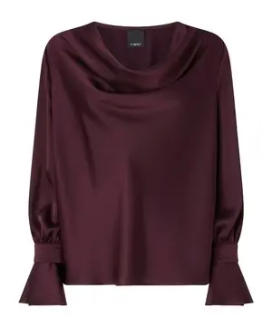 Pinko Long-sleeved Satin Shirt - Red