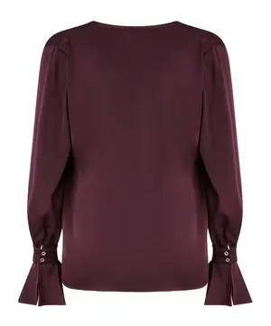 Pinko Long-sleeved Satin Shirt - Red