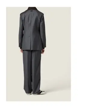 Miu Miu Pinstripe Pants - Slate Grey