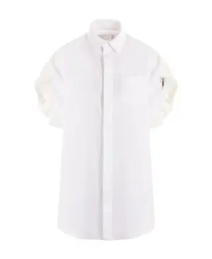 Sacai Short Puff Sleeved Mini Shirt Dress
