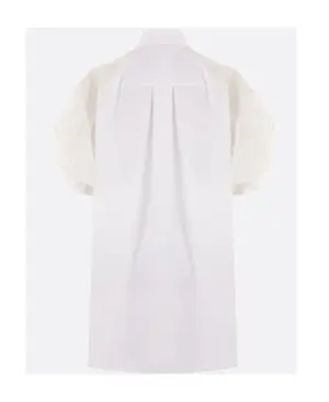 Sacai Short Puff Sleeved Mini Shirt Dress