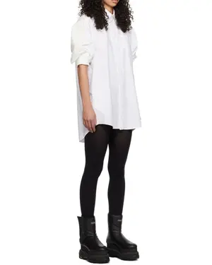 Sacai Short Puff Sleeved Mini Shirt Dress