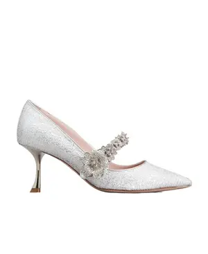 ROGER VIVIER Bouquet Flower Piping Babies Pumps In Fabric