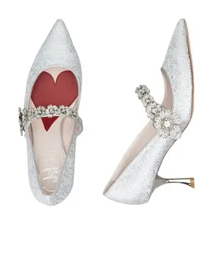 ROGER VIVIER Bouquet Flower Piping Babies Pumps In Fabric