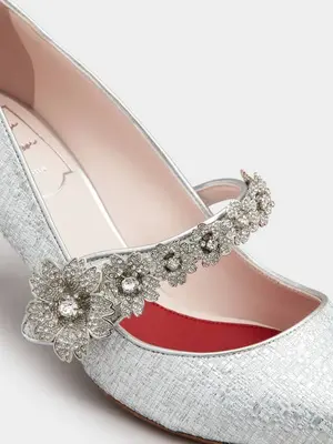 ROGER VIVIER Bouquet Flower Piping Babies Pumps In Fabric