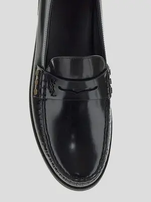 Saint Laurent Almond Toe Slip-on Loafers