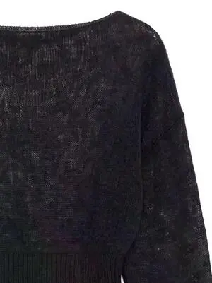 REFORMATION Soren Sheer-knit Sweater Black
